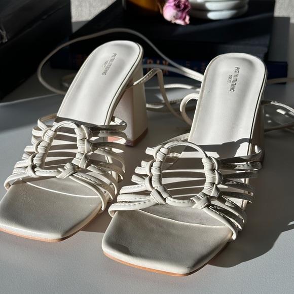 PrettyLittleThing | Shoes | Plt Square Toe Knot Lace Up Mid Block ...